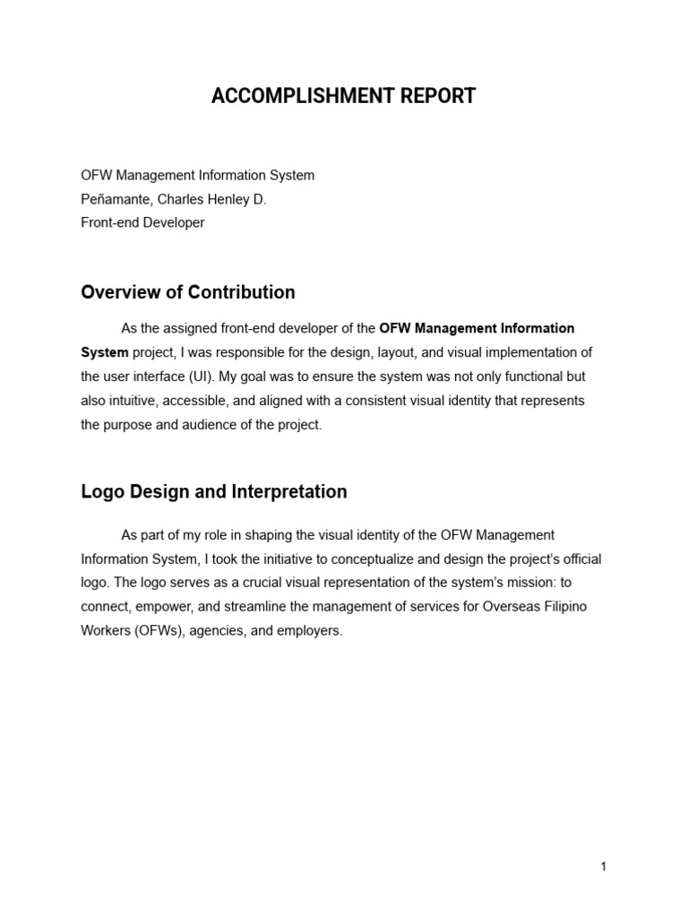 Peñamante, Charles Henley D., BSIT 2-A (Accomplishment Report) | PDF | Typography | Logos