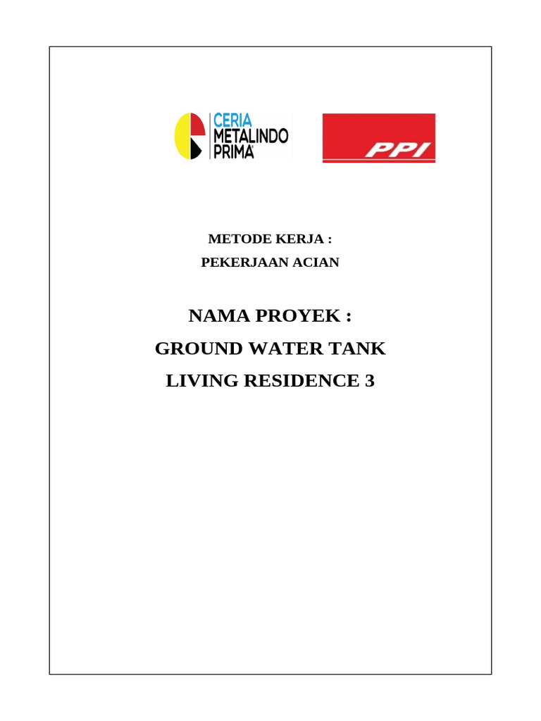 Metode Kerja Acian GWT Living Residence | PDF