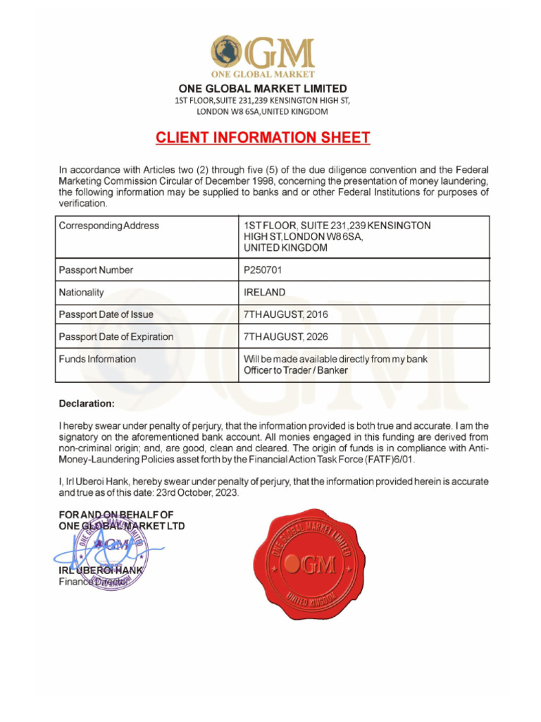 One Global Market Limited - Cis 88888-1 (1) | PDF