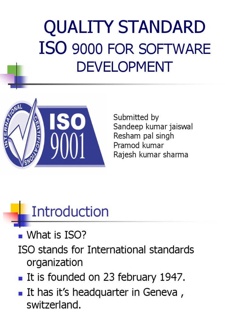Quality Standard ISO: 9000 For Software Development | PDF | Iso 9000 ...