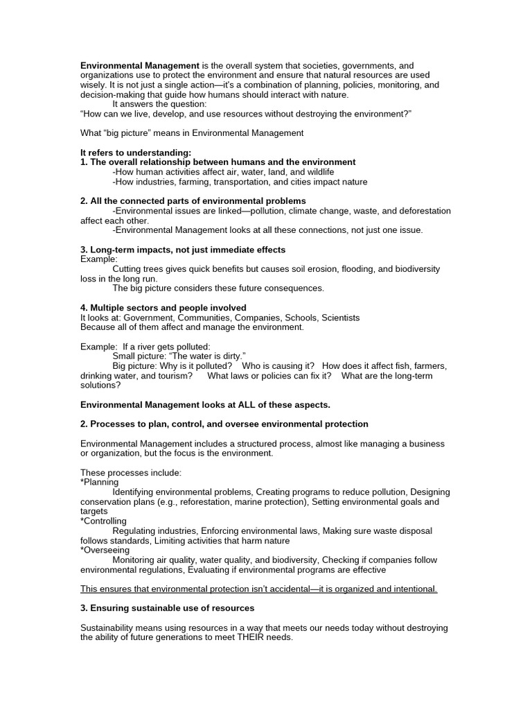 Comprehensive Guide to Environmental Management | PDF | Environmental ...
