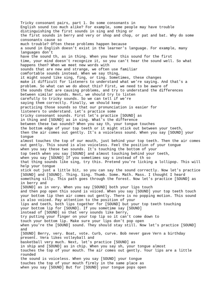 Mastering Tricky English Consonants | PDF | Human Voice | Phonetics