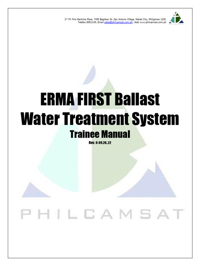 Erma First Operation Control Generic - Trainee Manual | PDF | Pump | Water