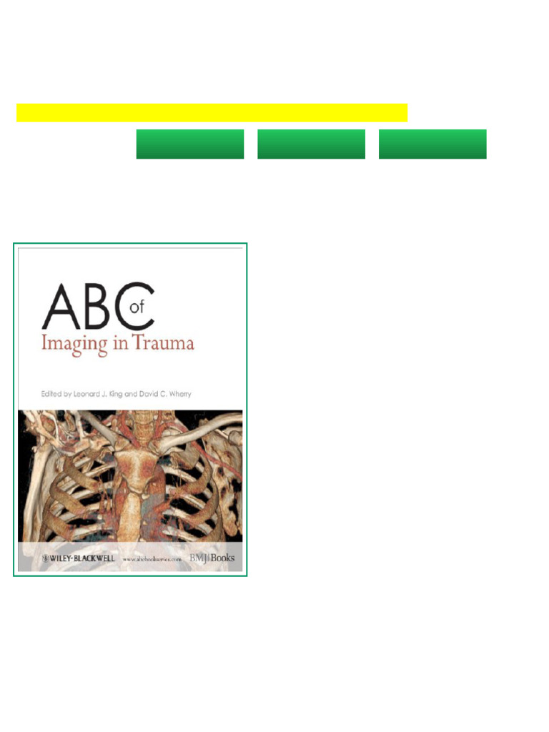 ABC of imaging in trauma 1st Edition Leonard J King pdf available | PDF ...