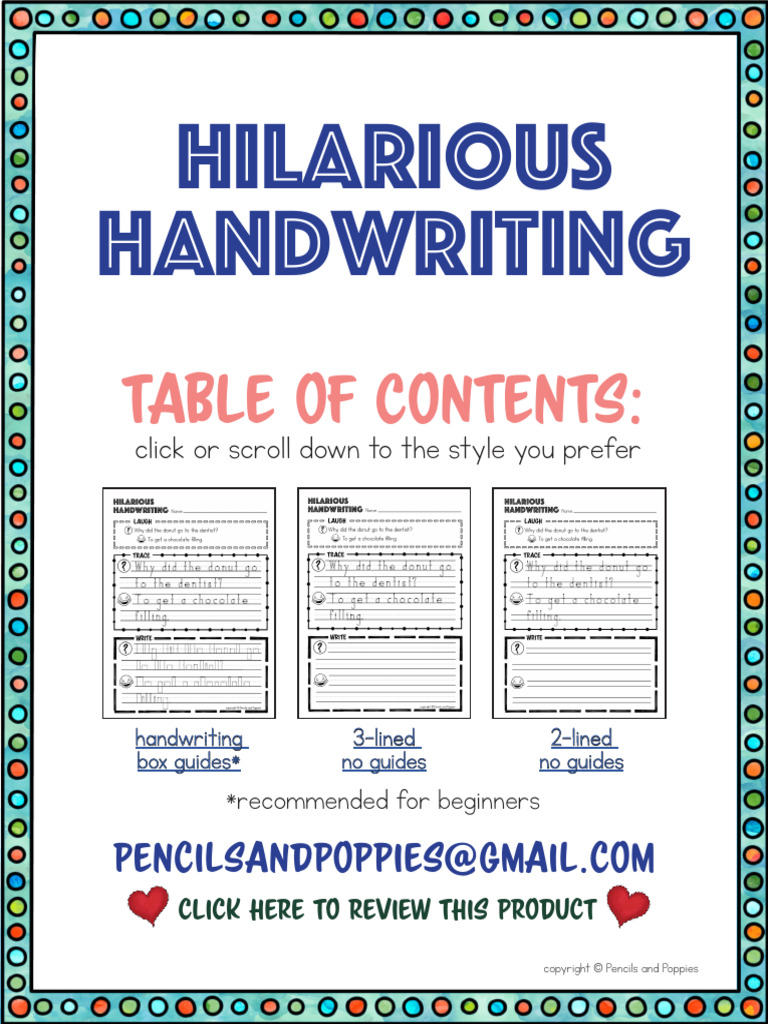 Hilarious Handwriting: Table of Contents | PDF
