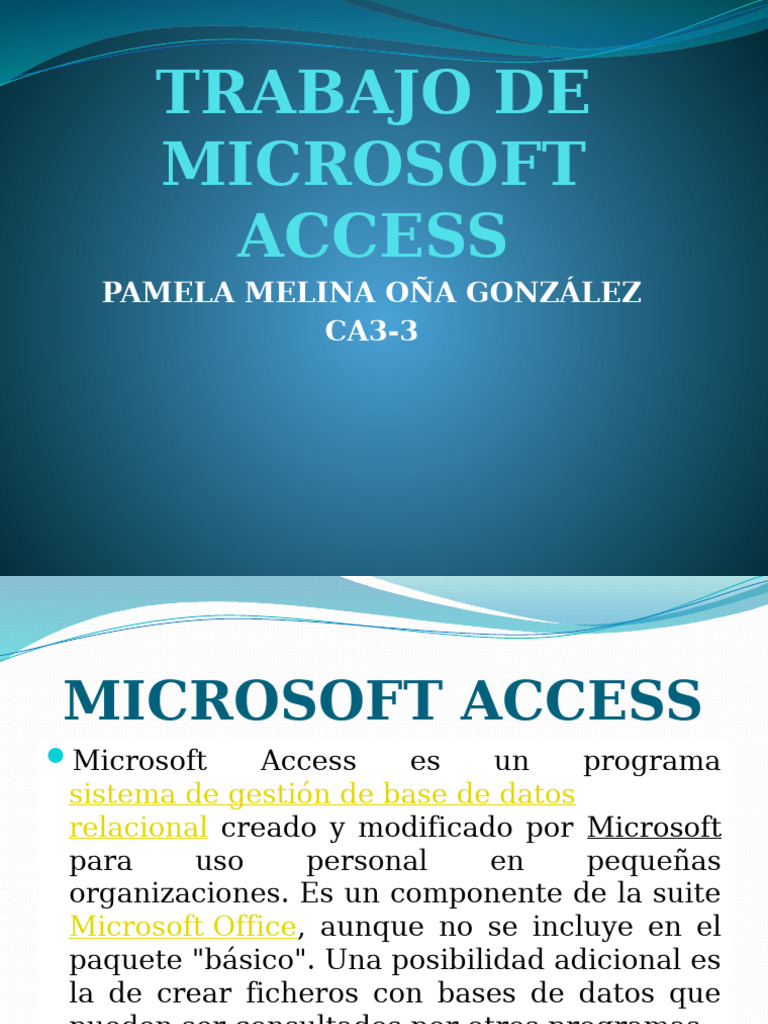 Que Es Microsoft Access | PDF | Bases de datos | Macro (informática)