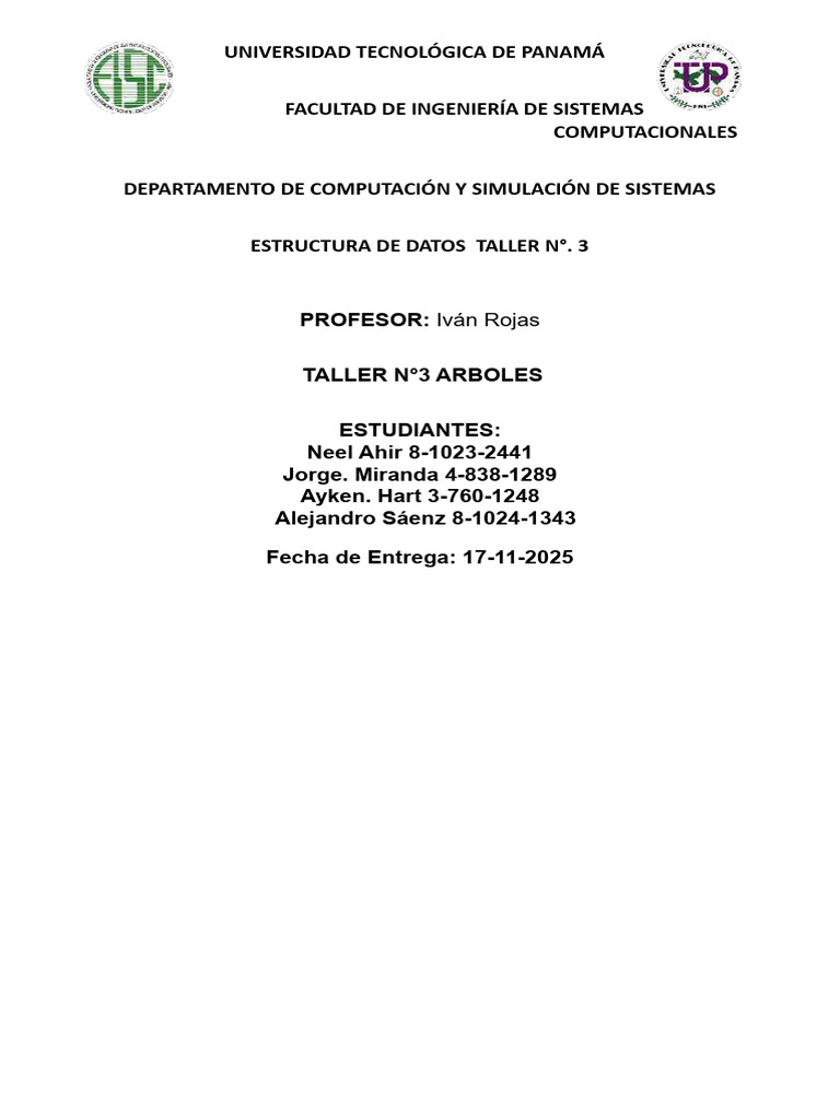 TALLER.N3 | PDF | Algoritmos y Estructuras de Datos | Informática