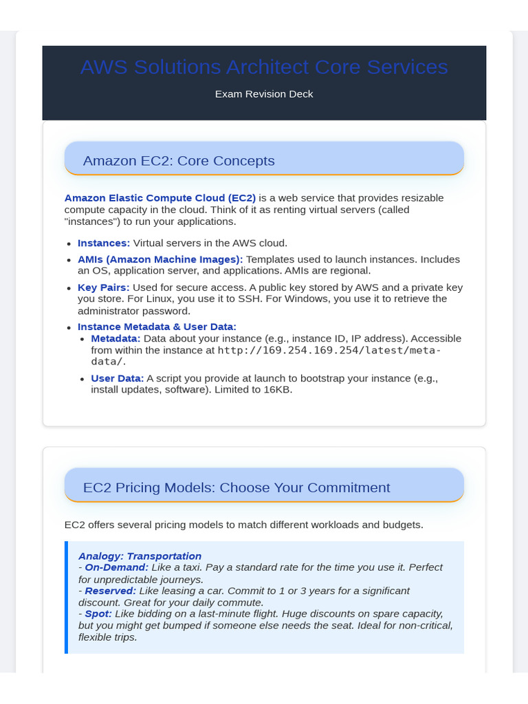 aws_revision_slides | PDF | Amazon Web Services | Software