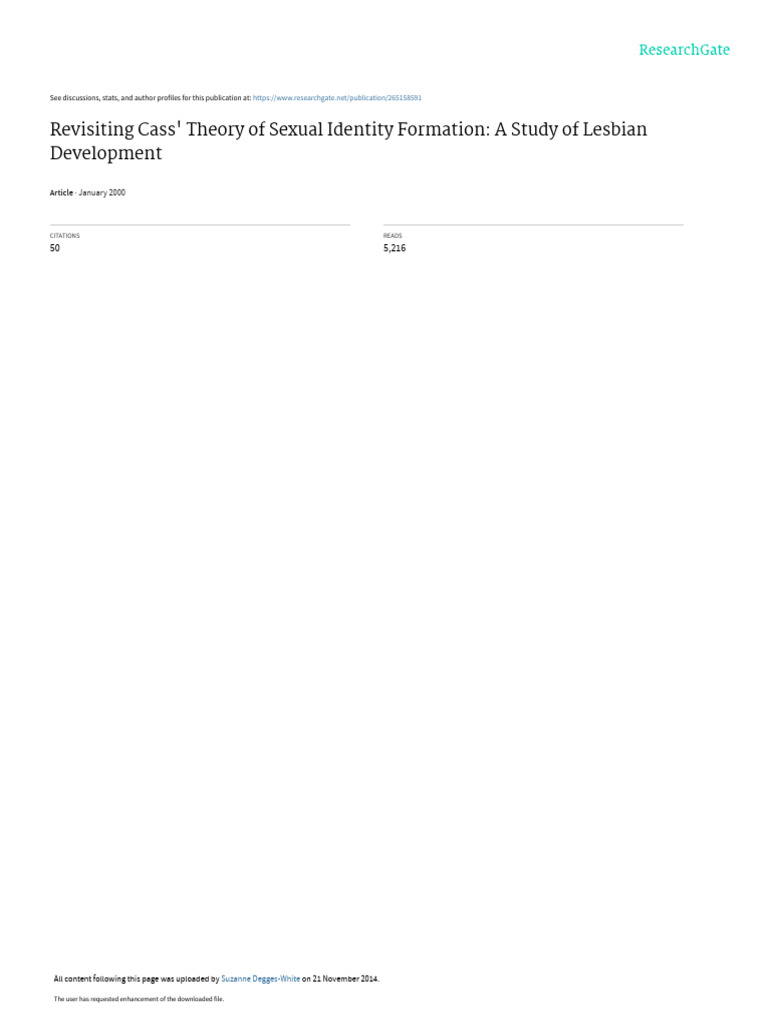 Revisiting Cass Theory of Sexual Identity Formati | PDF | Lesbian ...