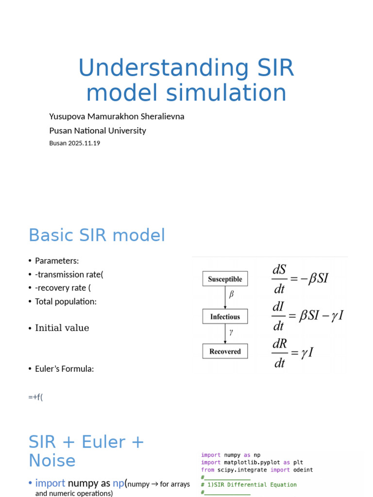 Understanding SIR Model Simulation | PDF | Ordinary Differential ...