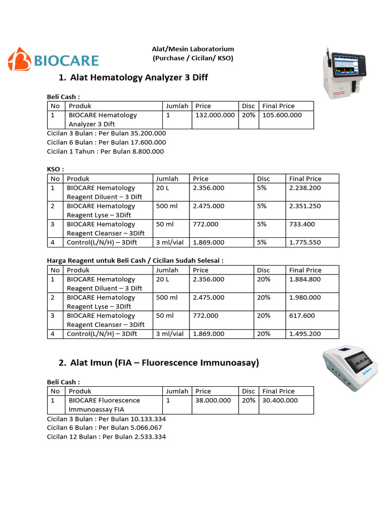 Harga Alat dan Reagen Laboratorium | PDF | Endocrine System | Endocrinology