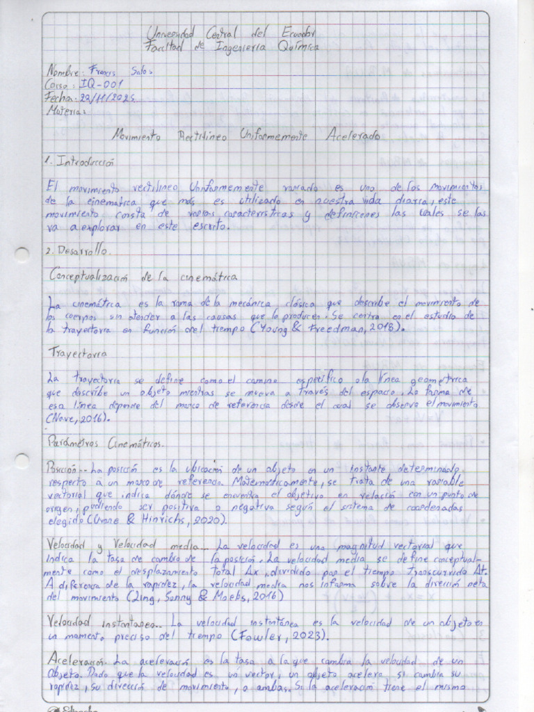 Fundamento Conceptual MRUA | PDF