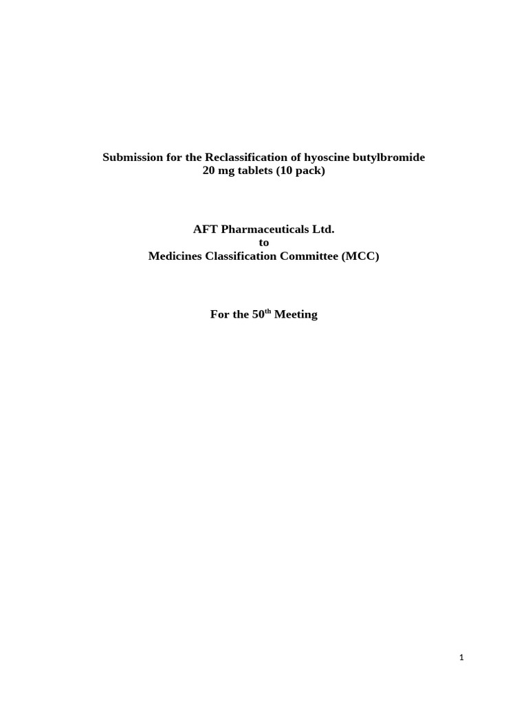 Hyoscine Butylbromide | PDF | Tablet (Pharmacy) | Over The Counter Drug