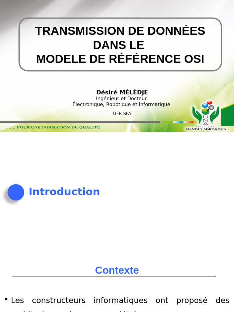 Transmission de données et modèle OSI | PDF | Modèle OSI | Réseau ...