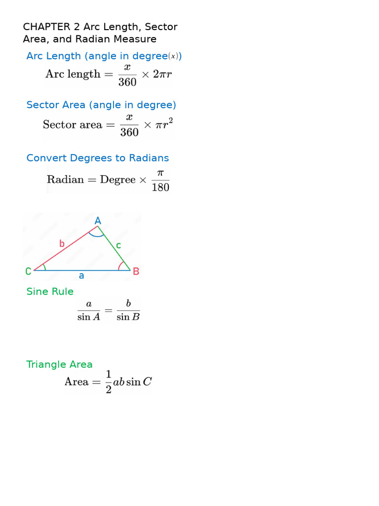 CHAPTER 2 Arc Length Handout | PDF