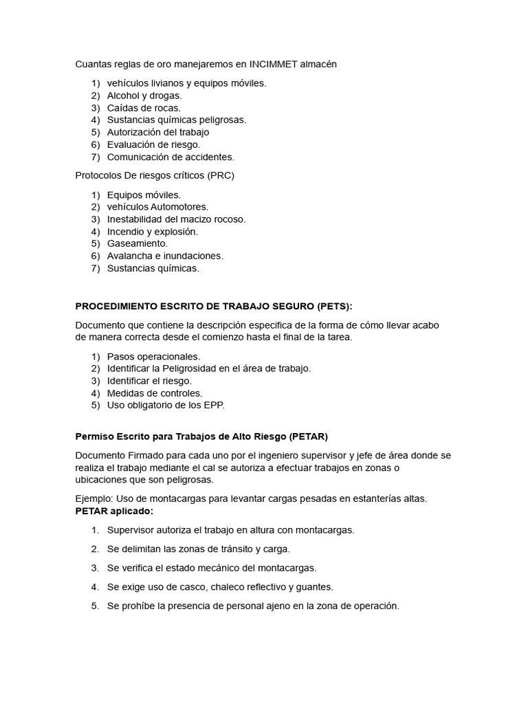 INCCIMMET MINA CERRO LINDO | PDF | Riesgo