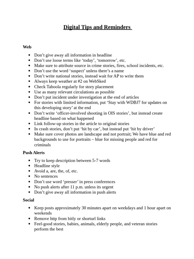 Essential Digital News Guidelines | PDF