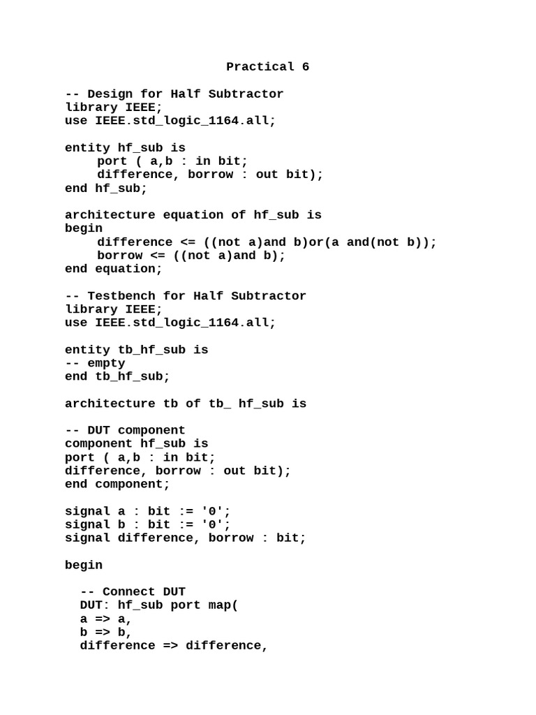 VHDL Practicals | PDF | Vhdl | Clock
