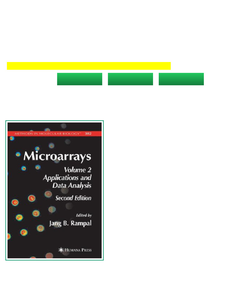Microarrays Volume 2 Applications and Data Analysis 2nd Edition Conor W. Sipe download full ...