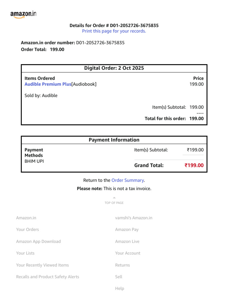 Amazon - in - Digital Order Summary | PDF