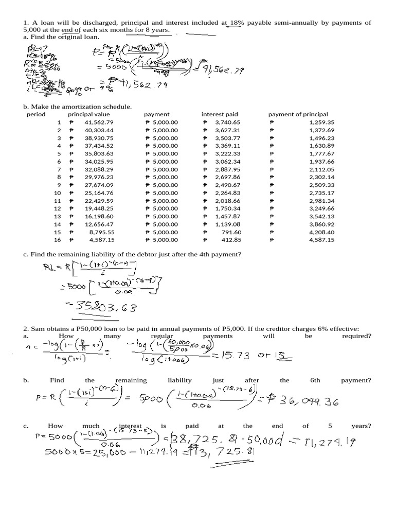 Math 16 - Amortization | PDF | Interest | Loans