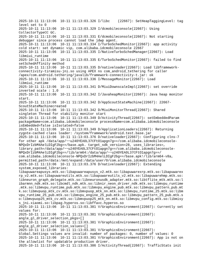Mobile Console Debug Log Analysis | PDF | Java (Programming Language ...