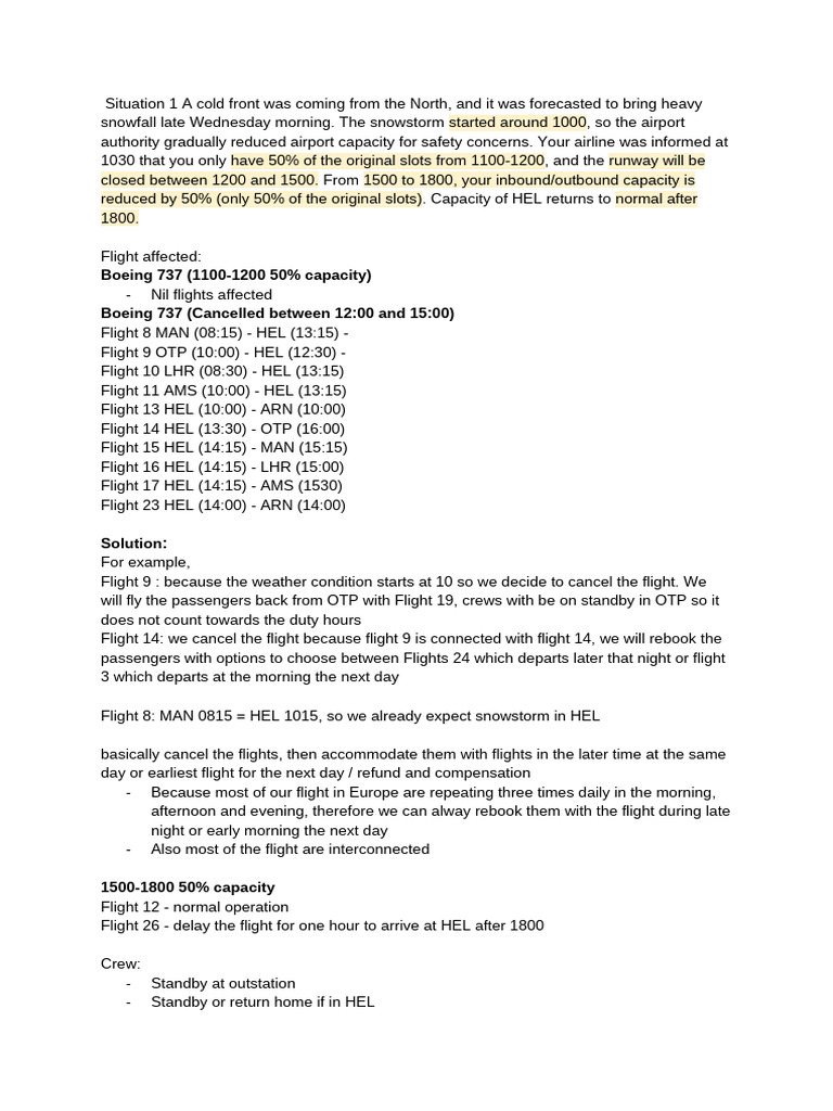 Week 10 Disruption Management Task | PDF | Airlines | Aircraft