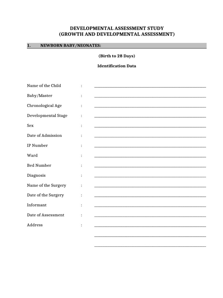 Newborn and Infant Development Assessment | PDF | Anatomical Terms Of ...