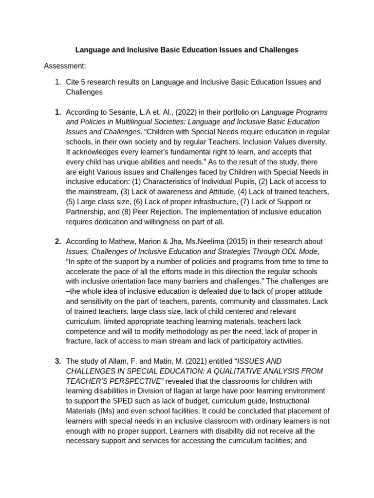 EL104 Module 10 - Assignment | PDF | Inclusion (Education) | Special Education