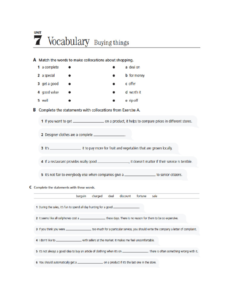 Unit 7 Review Worksheet | PDF