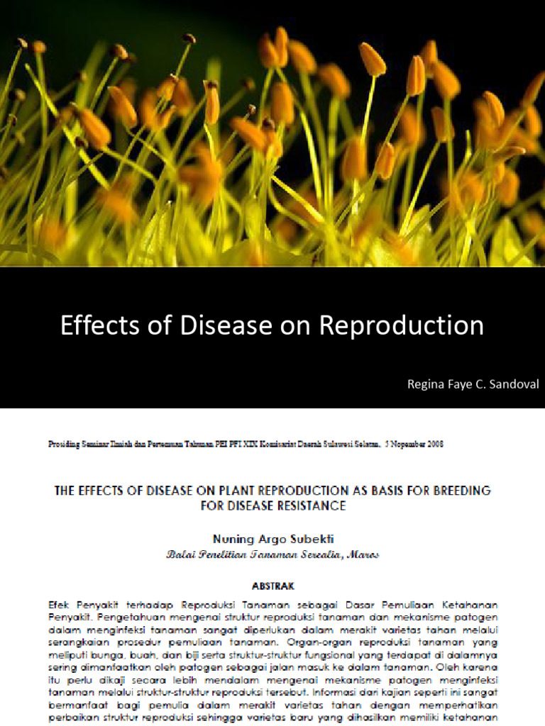 Effects of Disease On Reproduction | PDF | Plant Reproduction | Sexual ...