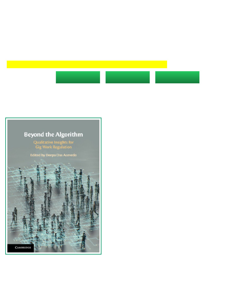 Beyond The Algorithm: Qualitative Insights For Gig Work Regulation ...