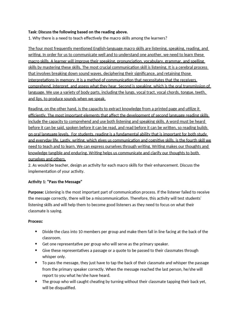 EL107 Module 1 - Assignment | PDF | Reading Comprehension | Language ...