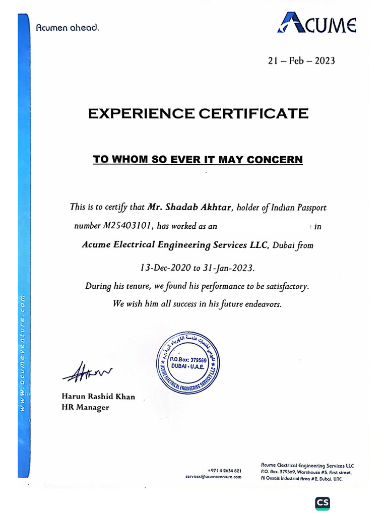 Electrical Foreman: Camscanner | PDF