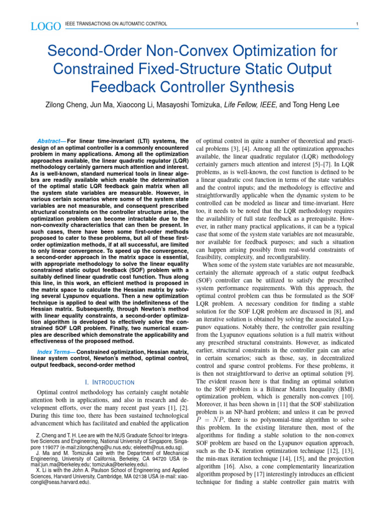 2019 Second-Order Non-Convex Optimization For Constrained Fixed ...