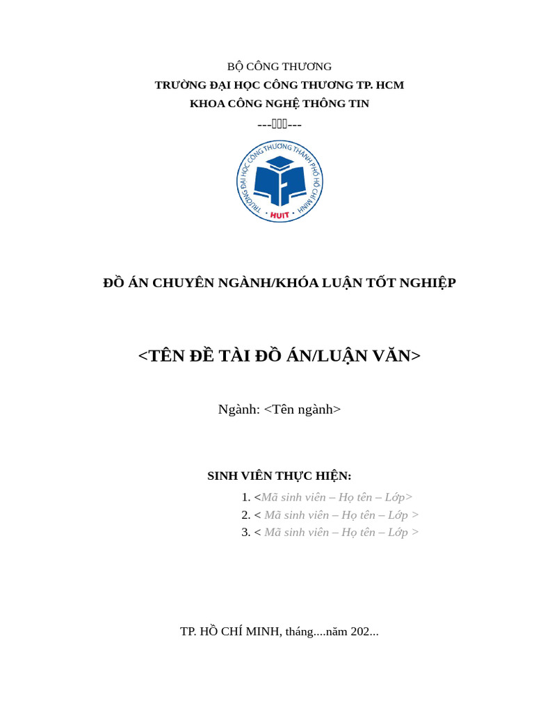 Mau Bao Cao Do An Khoa Luan 2025 | PDF