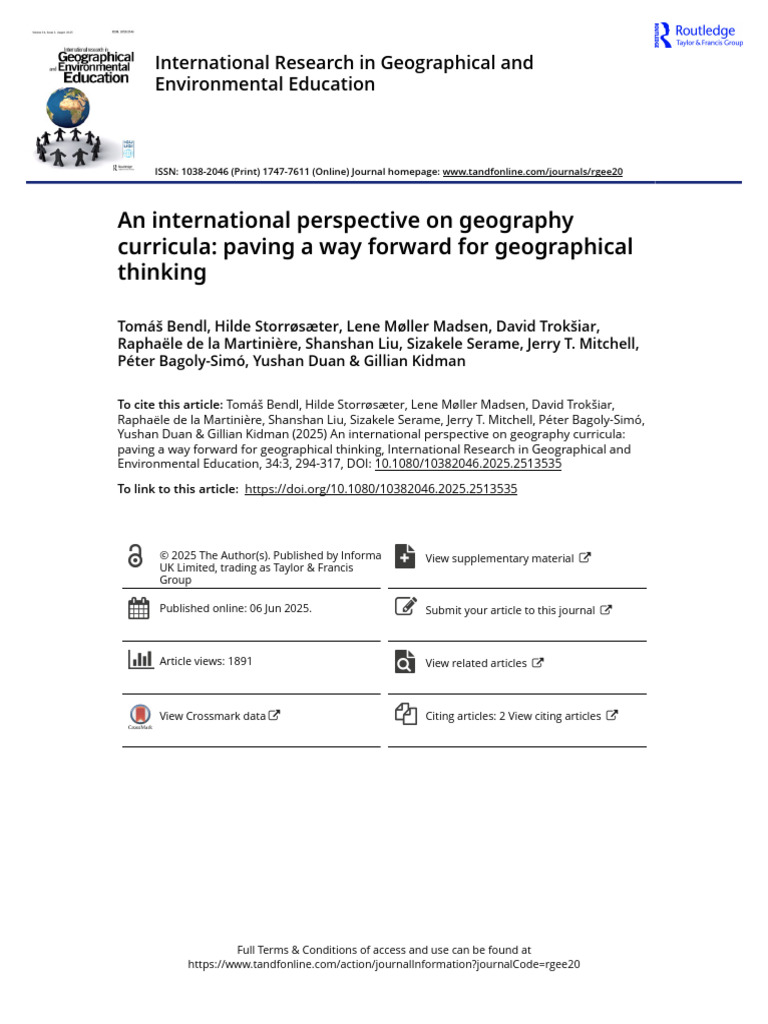 Global Insights on Geography Curricula | PDF | Curriculum | Thought