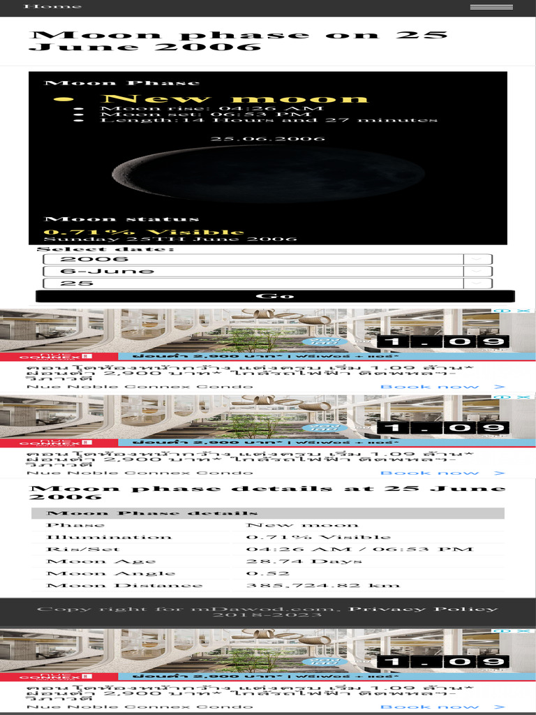 Moon Phase On 25 June 2006 | PDF