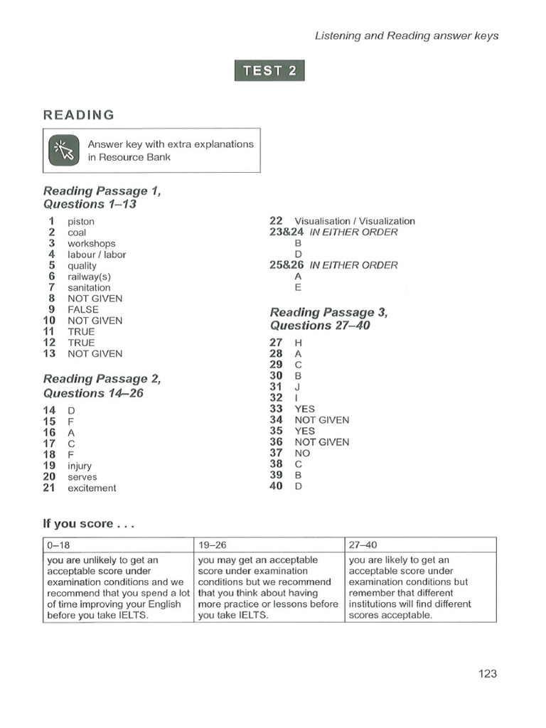 Reading Mark Scheme 19 | PDF
