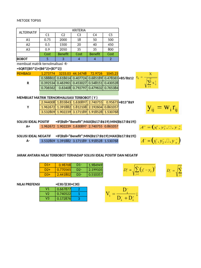 Contoh Perhitungan TOPSIS | PDF
