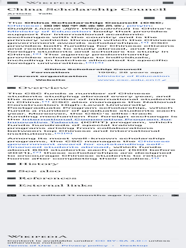 China Scholarship Council - Wikipedia | PDF