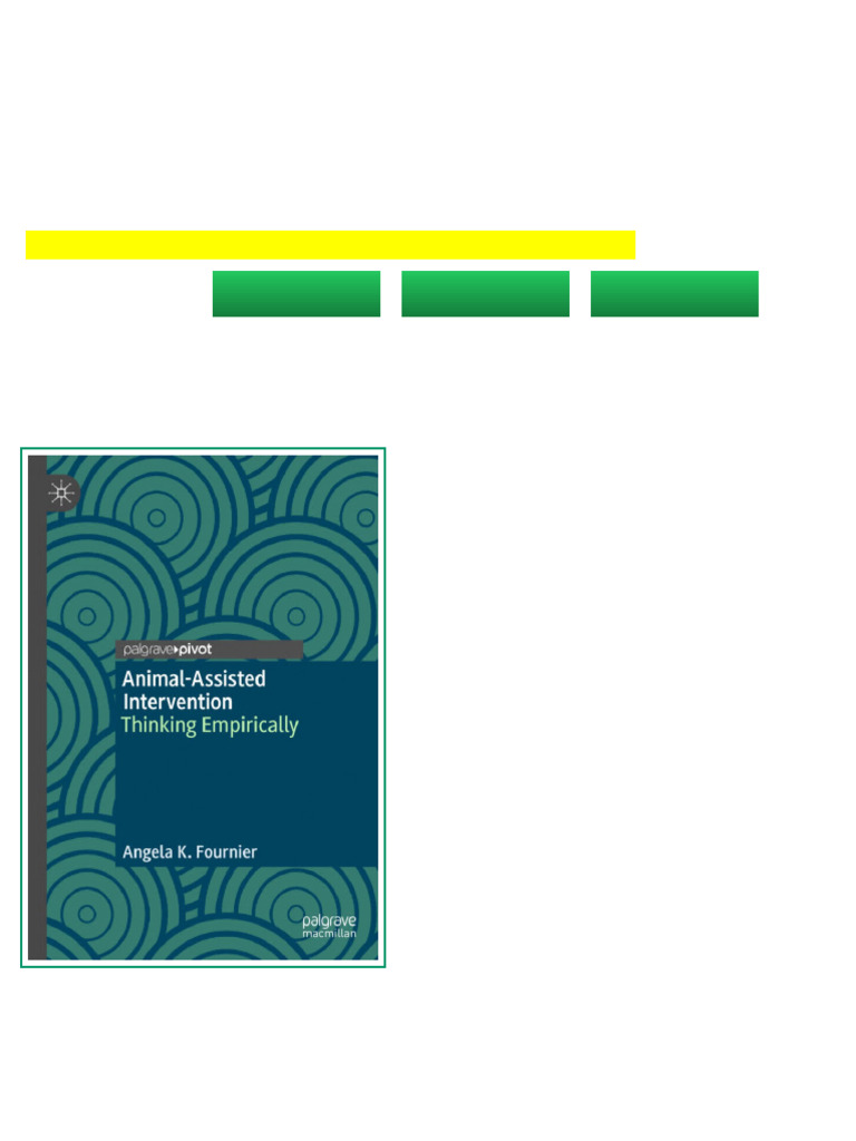 Animal Assisted Intervention Thinking Empirically Angela K. Fournier ...