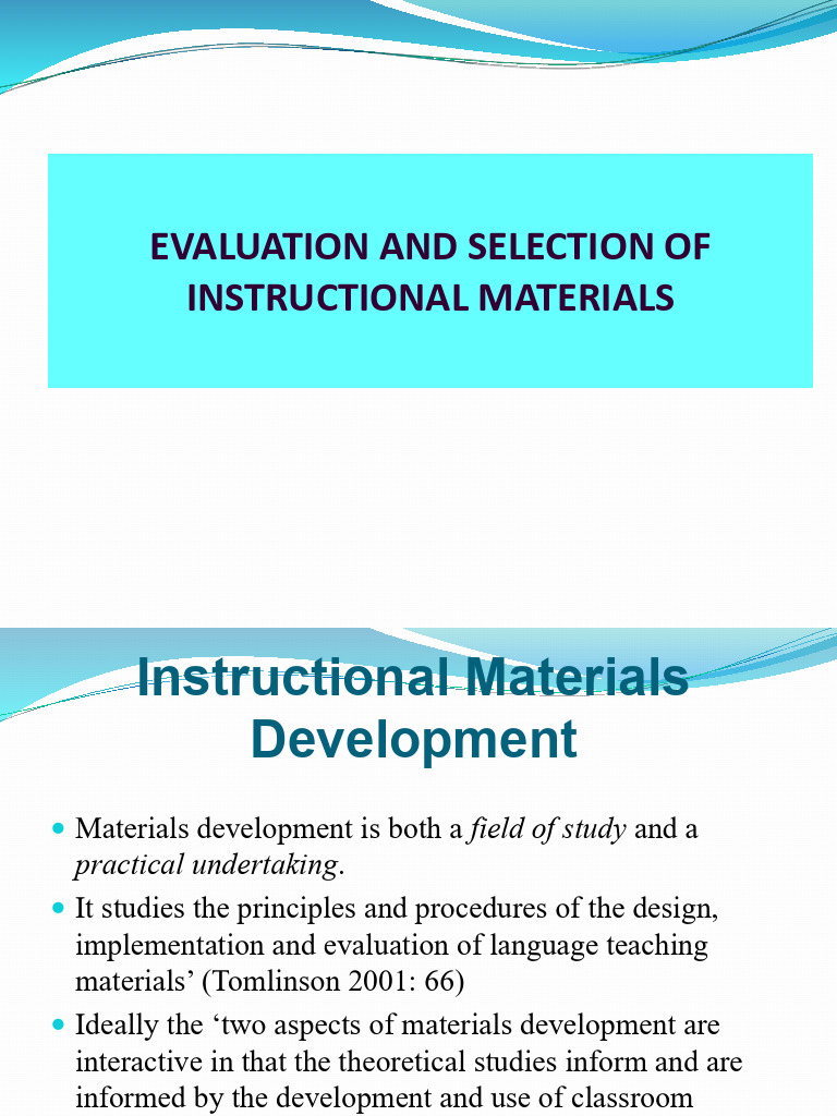 Selecting Effective Instructional Materials | PDF | Learning ...