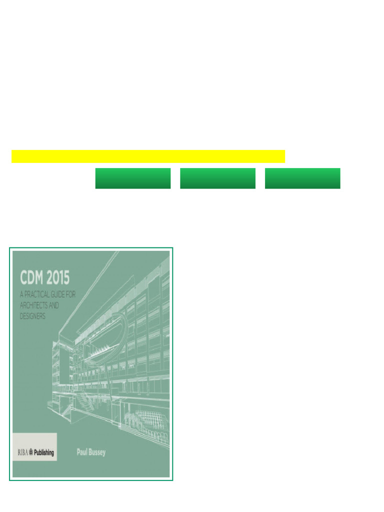 (Ebook) CDM 2015-A Practical Guide for Architects and Designers by Paul ...