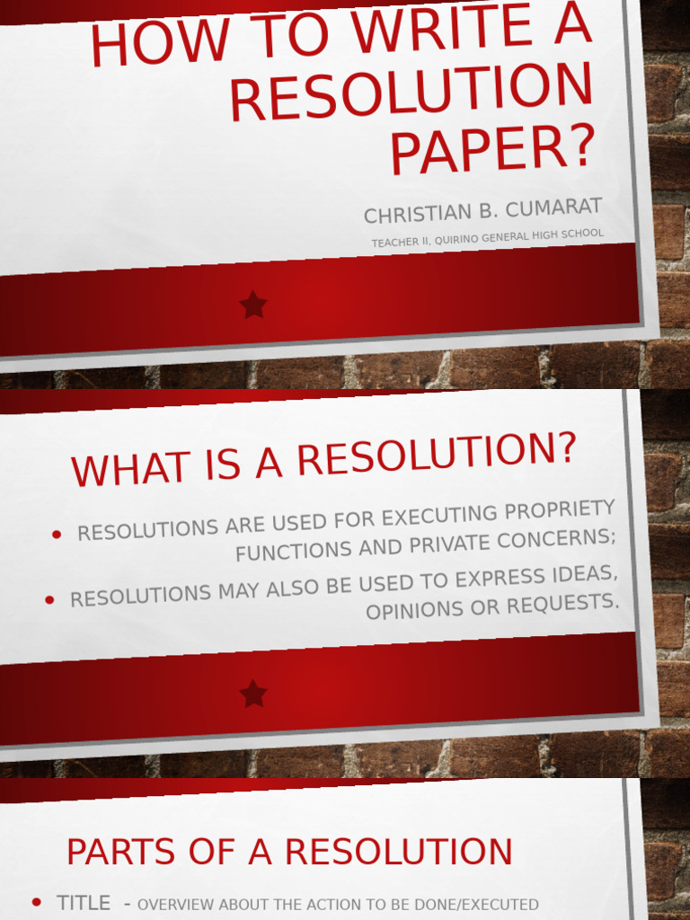 How to Write a Resolution Paper | PDF