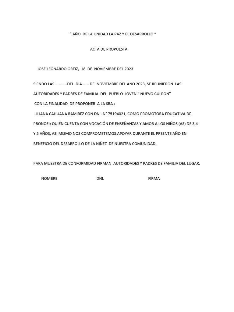 Propuesta de Promotora Educativa en Culpón | PDF