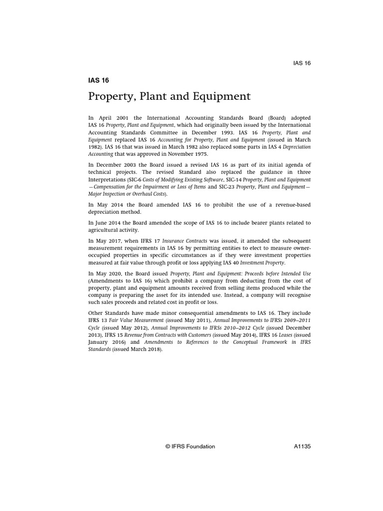 Ias 16 Property Plant and Equipment | PDF | International Financial ...
