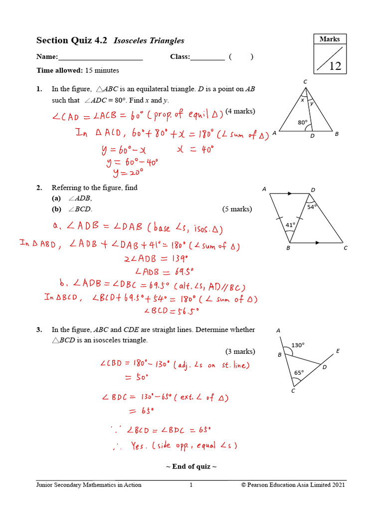 2A04 - Section 2 Quiz - E CDE | PDF | Elementary Geometry | Euclidean ...