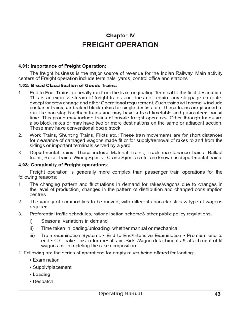 Freight Operation | PDF | Train | Rail Transport