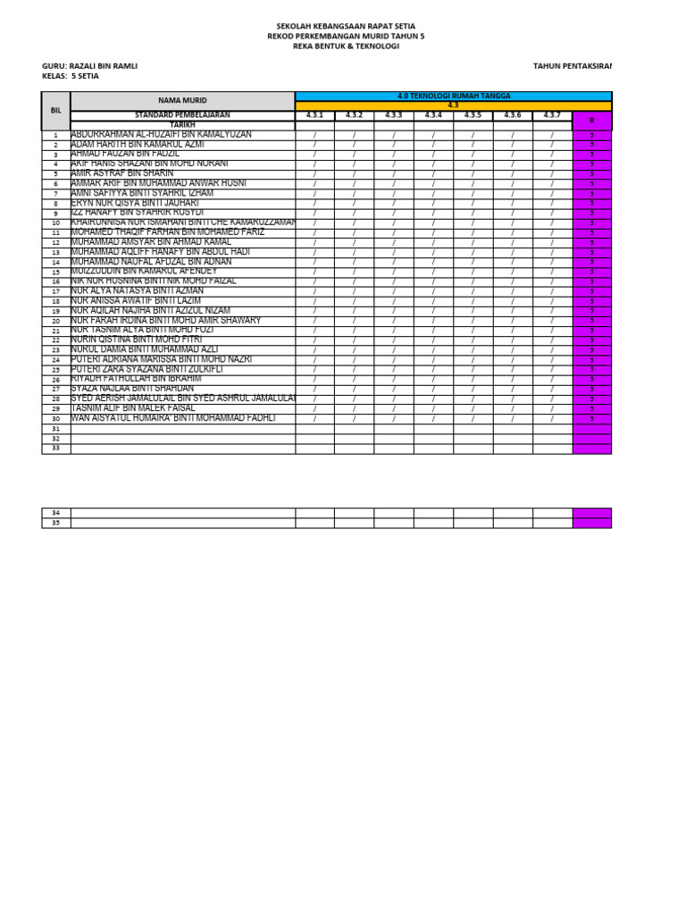 Pdfcoffee.com Tapak Rekod Transit Rbt Tahun 5 Setia PDF Free | PDF